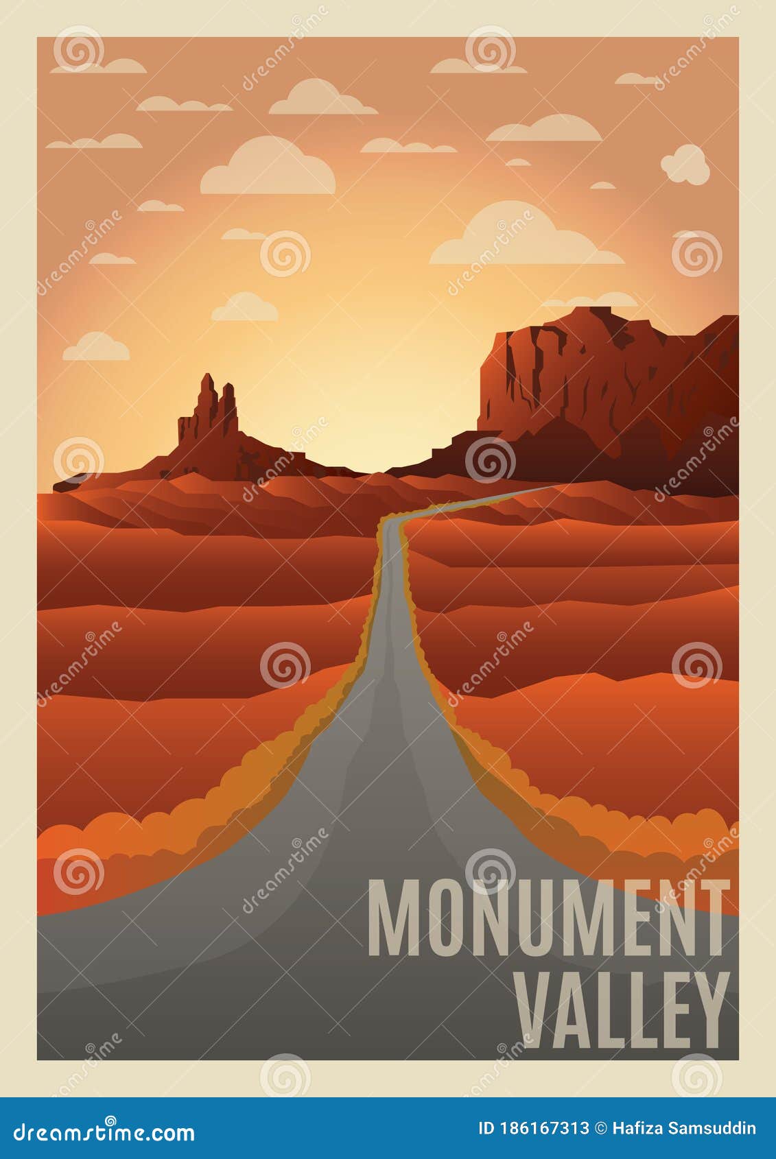 Monument Valley. Vector Illustration Decorative Design Stock Vector ...