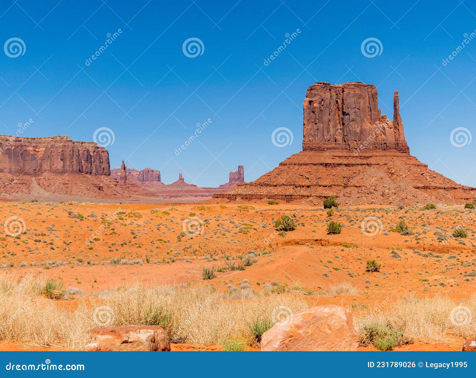 Monument Valley West Mitten Butte Rock Formation Stock Photo - Image of ...