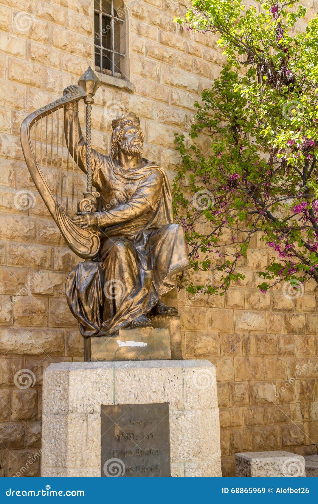 Monument Van Koning David Met De Harp in Jeruzalem Redactionele Stock ...