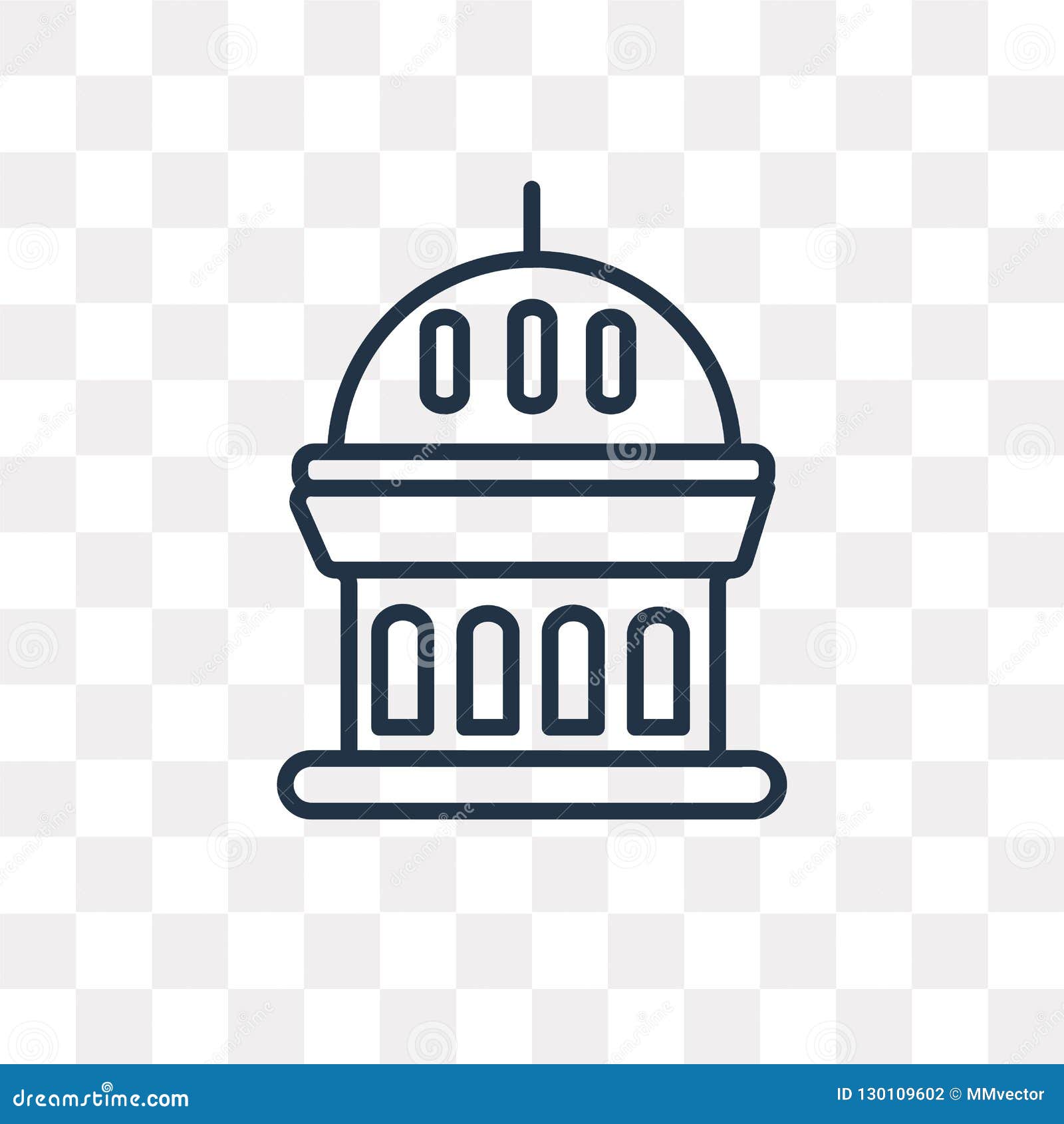Monument Vector Icon Isolated on Transparent Background, Linear Stock ...