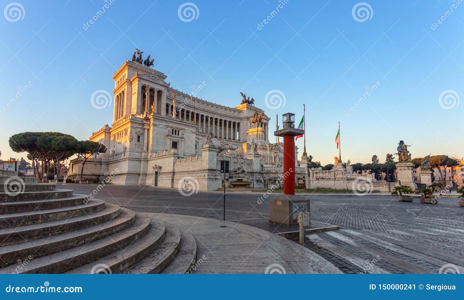 Monument of Victor Emmanuel on Venice Square in Rome . Italy. Stock ...