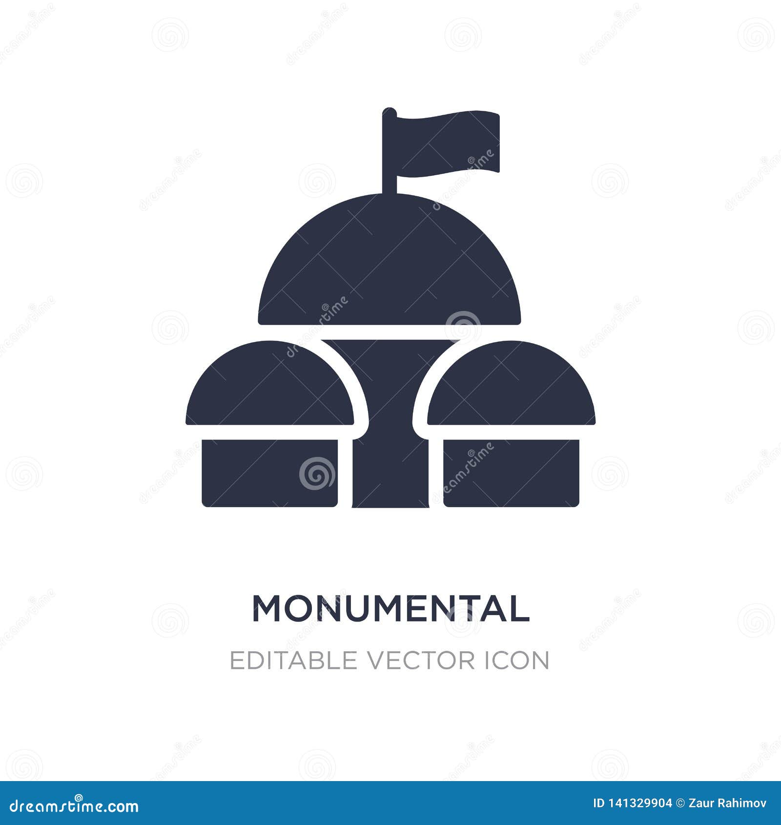 Monumental Building Icon On White Background. Simple Element ...