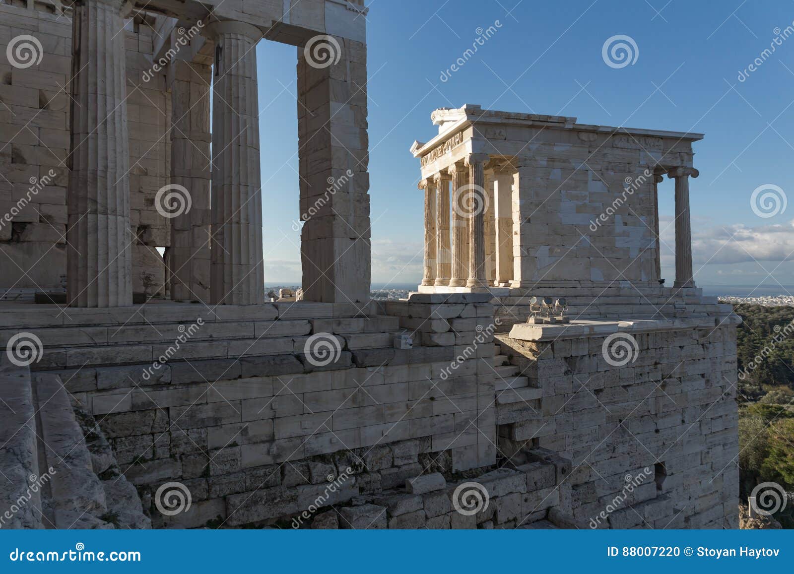 Monumental Gateway Propylaea in the Acropolis of Athens, Greece Stock ...