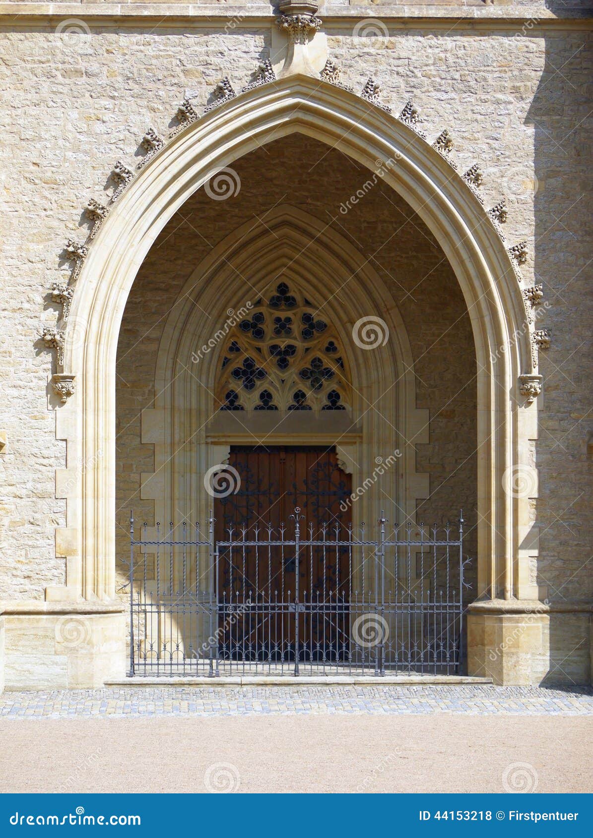 Monumental Gothic Gate with Lattice Stock Photo - Image of stone ...