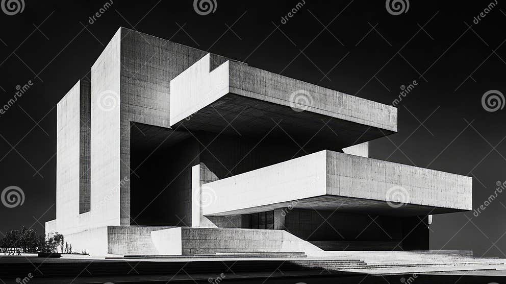 Monumental Neo Brutalist Structure Showcasing Functionalist ...