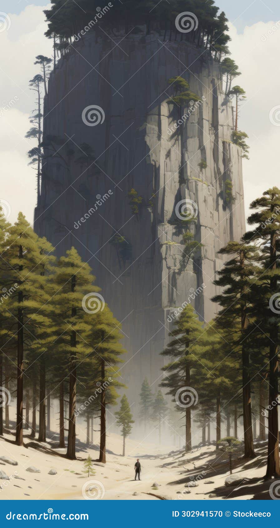 Monumental Rock Painting: a Stunning Octane Render Masterpiece Stock ...