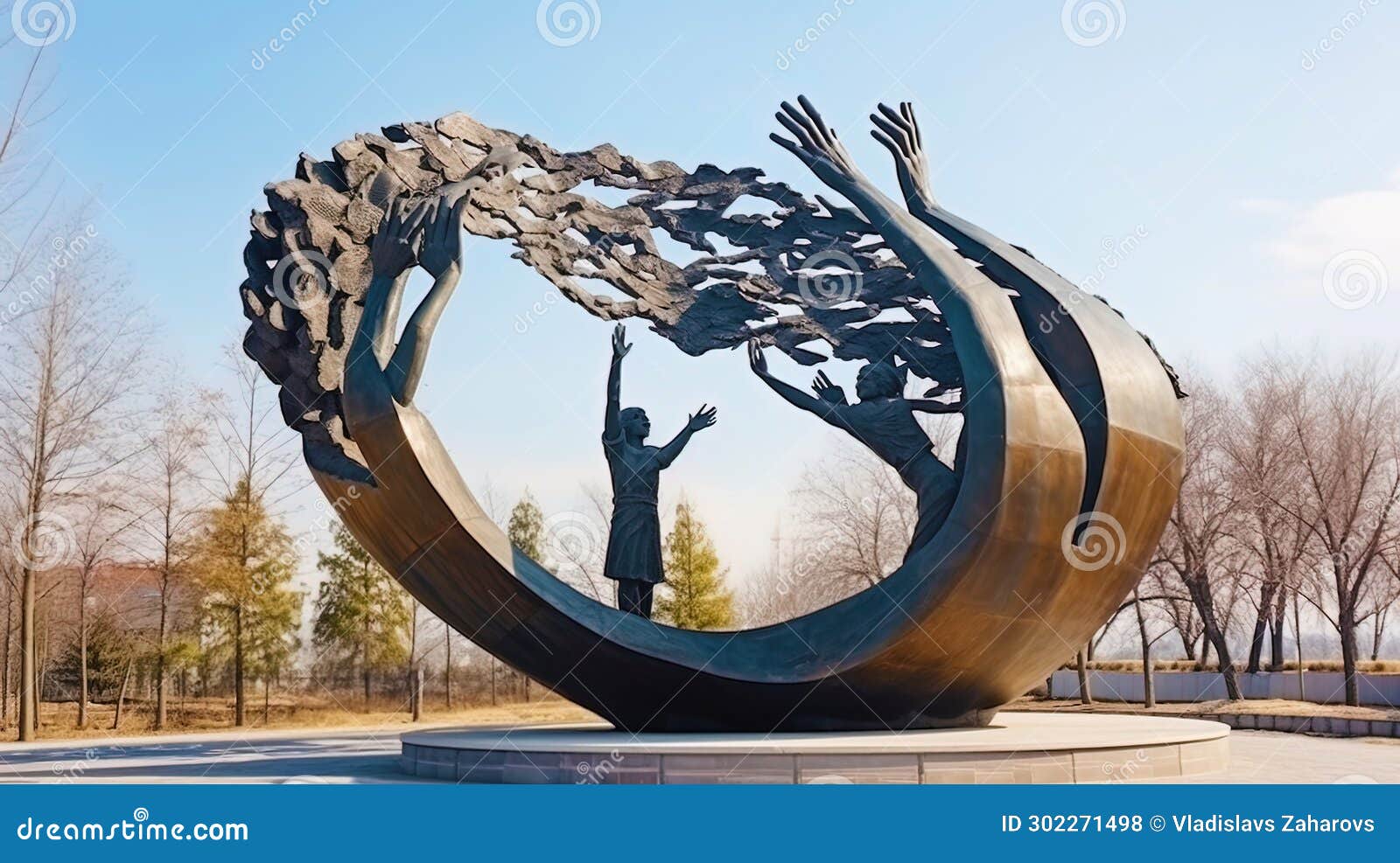 Monumental Sculpture in the City Park, Symbolizing the Unity of the ...