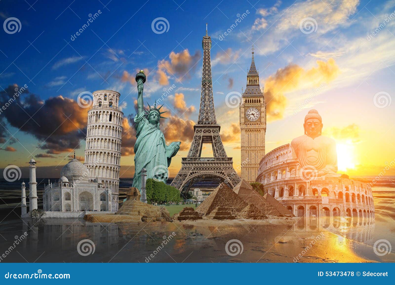 Monumenten van de wereld stock illustratie. Illustration of indië ...