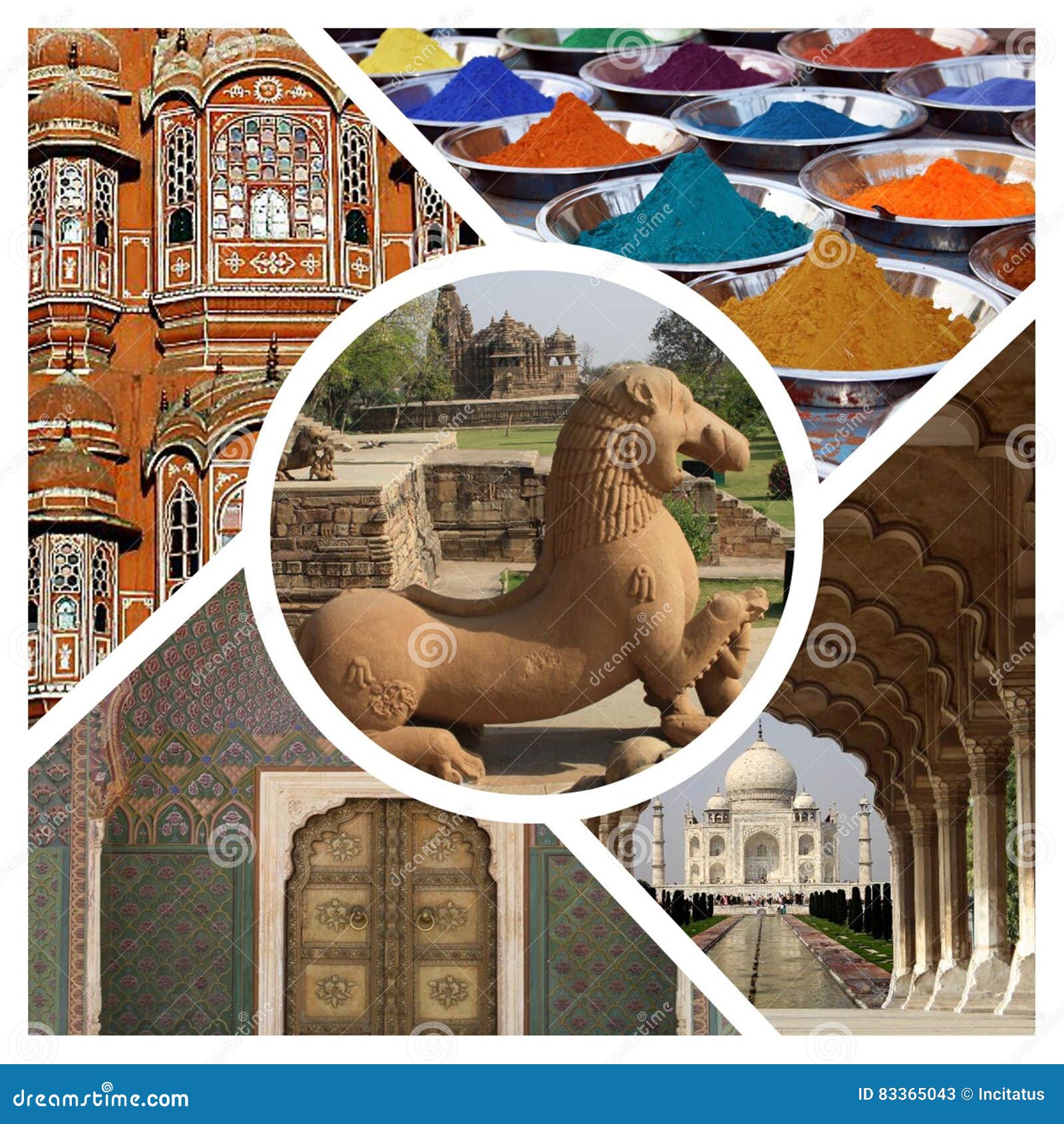 MONUMENTS COLLAGE in INDIA stock image. Image of column - 83365043