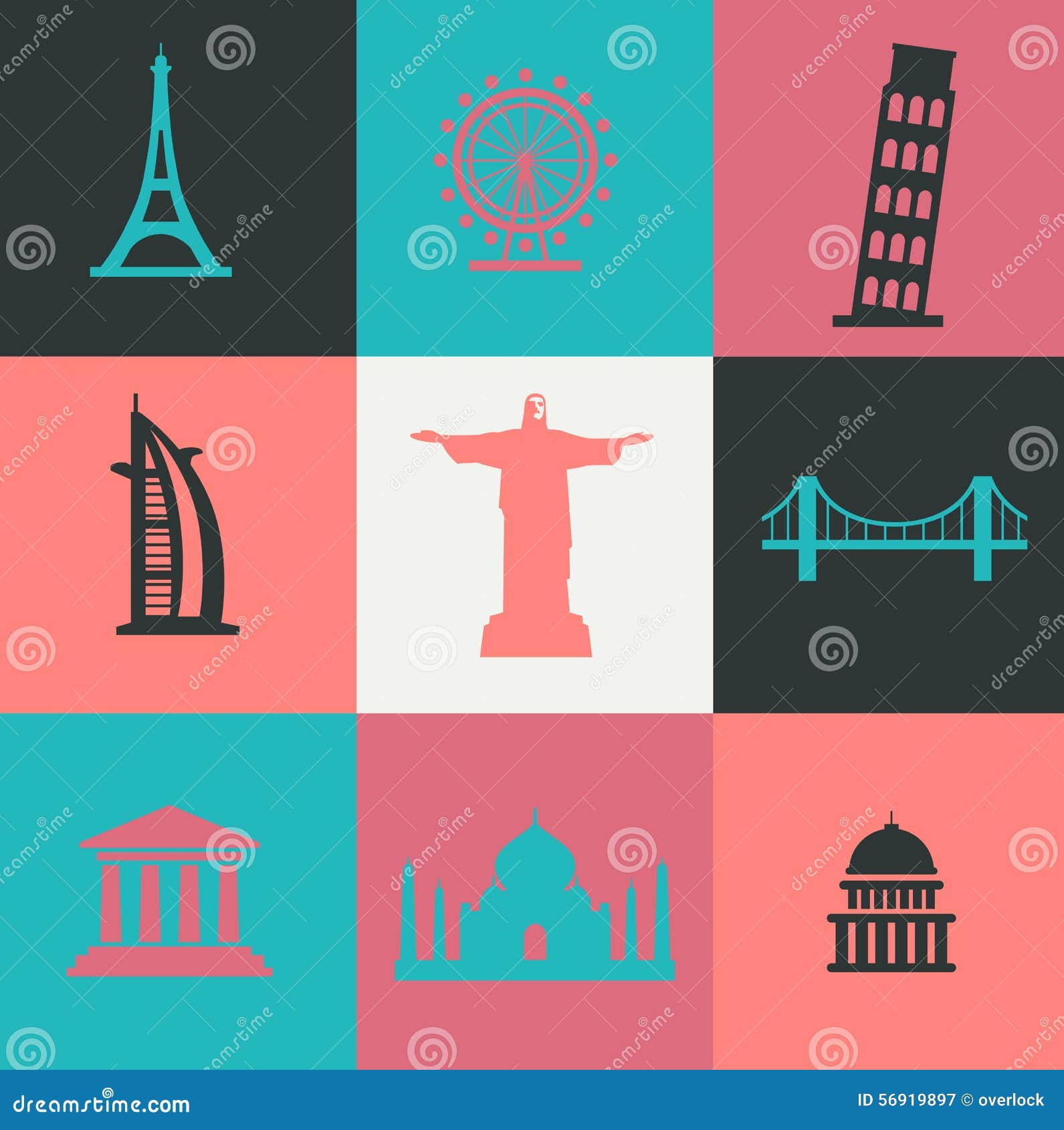 Monuments Icons Pack - Illustration Stock Illustration - Illustration ...