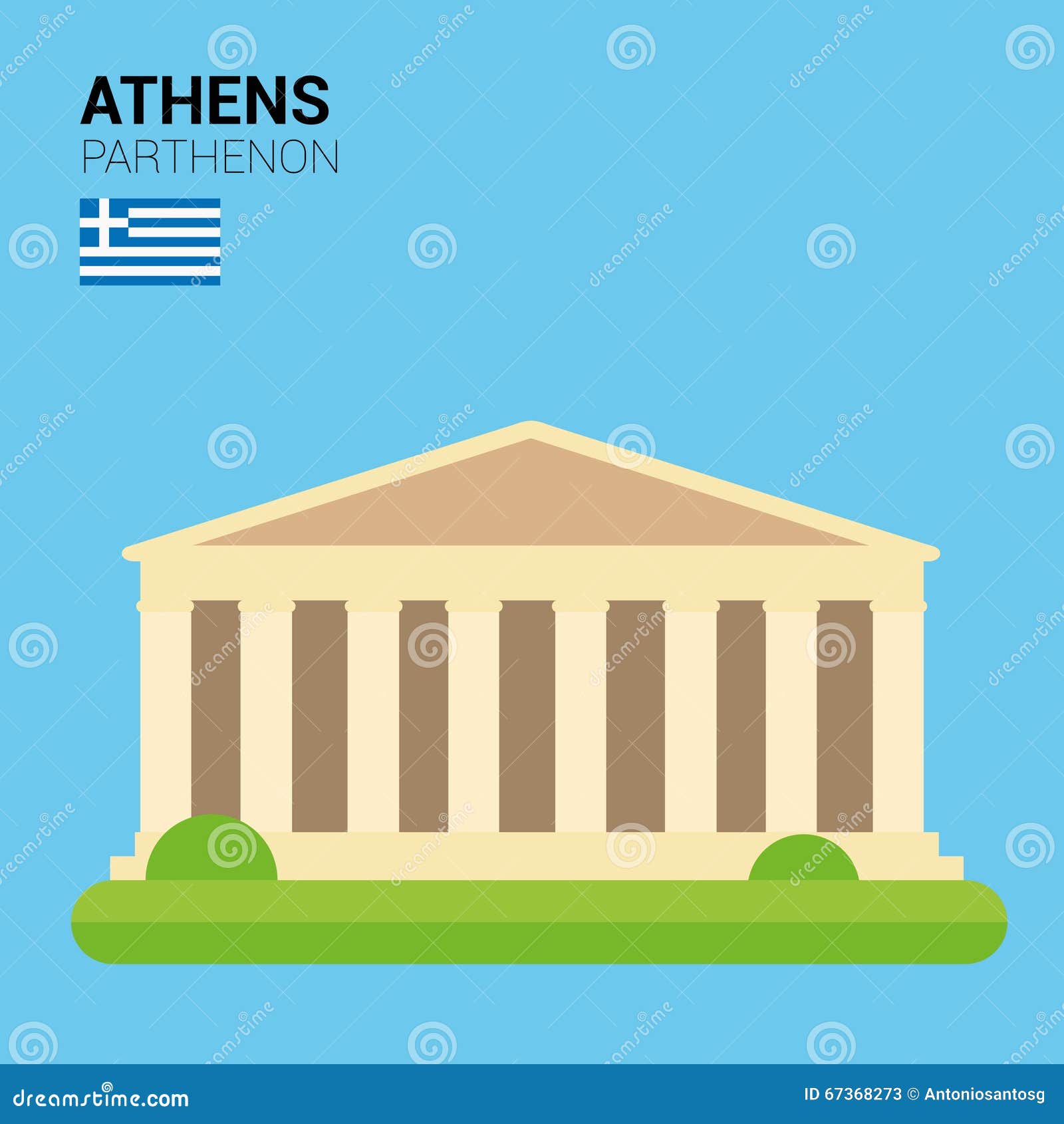 Monuments And Landmarks Vector Collection: Parthenon. | CartoonDealer ...