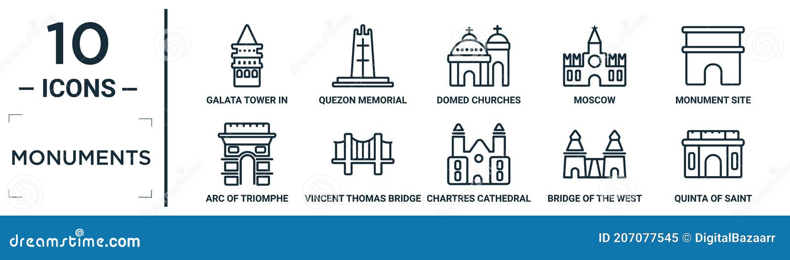 Monuments Linear Icon Set. Includes Thin Line Potala Palace, Pompeii ... Monuments Linear Icon Set. Includes Thin Line Potala Palace, Pompeii ...