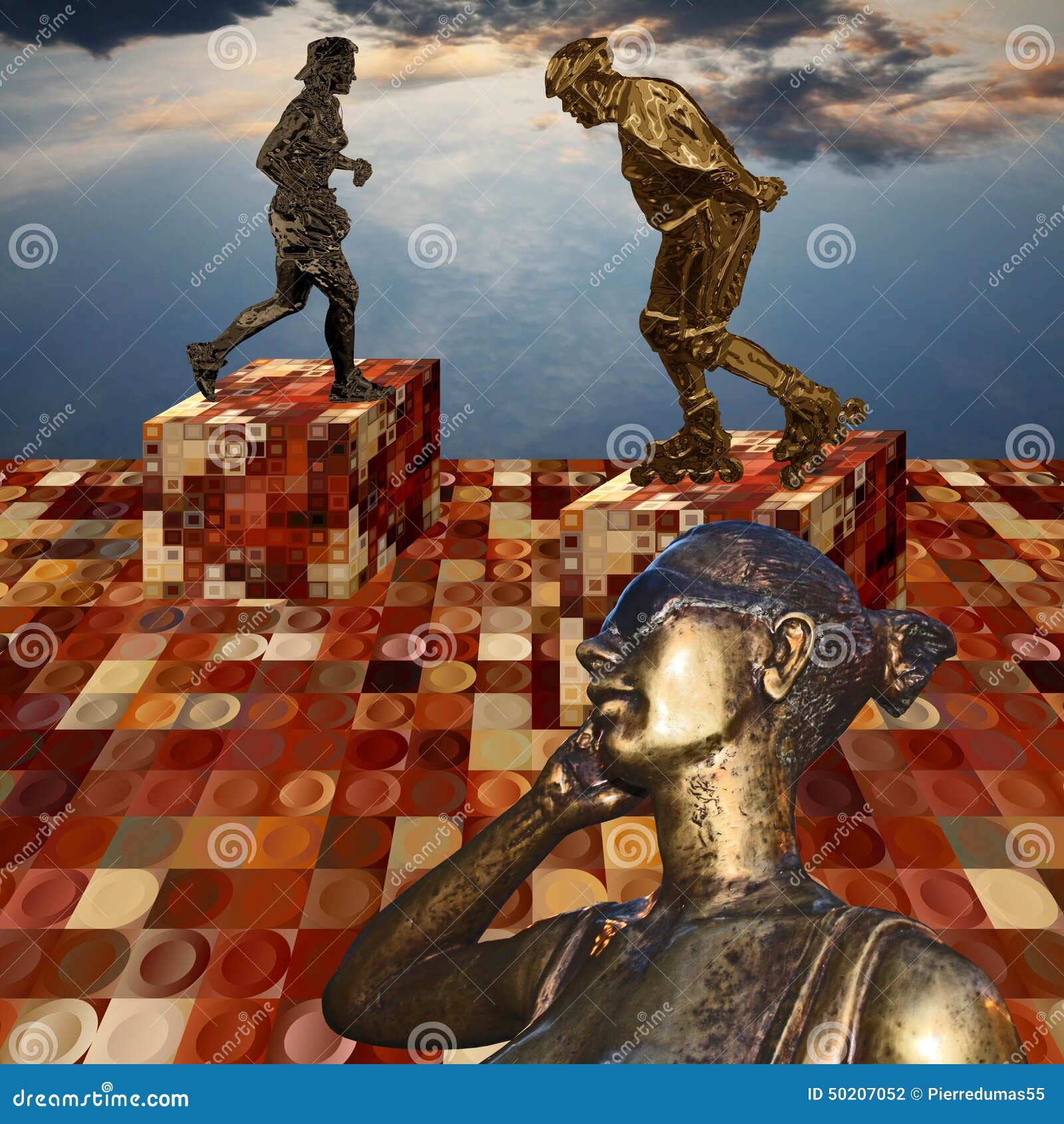 Monuments of modern people stock photo. Image of cubes - 50207052