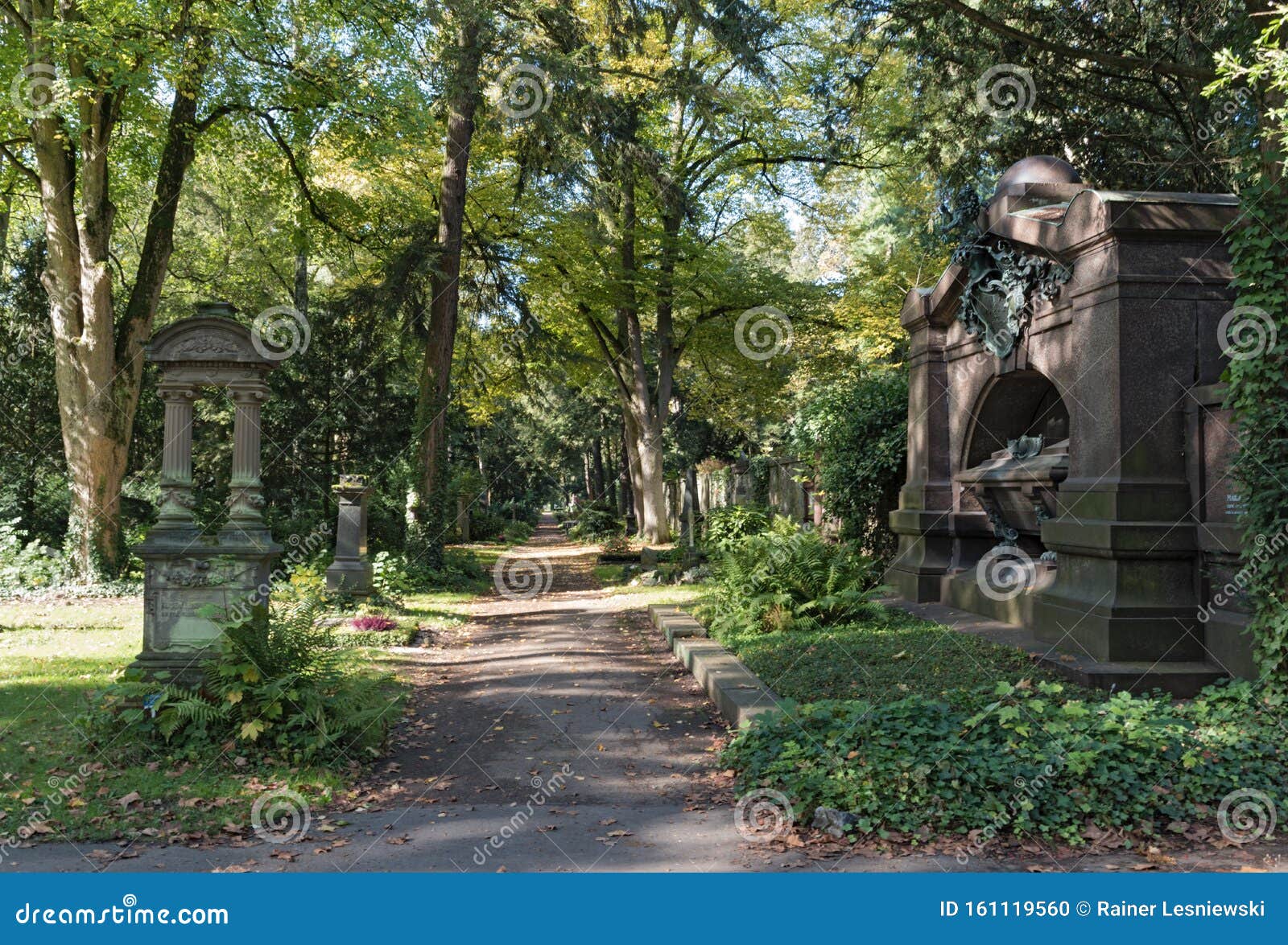 Monuments and Tombstones on the Main Cemetery in Frankfurt Main Germany ...