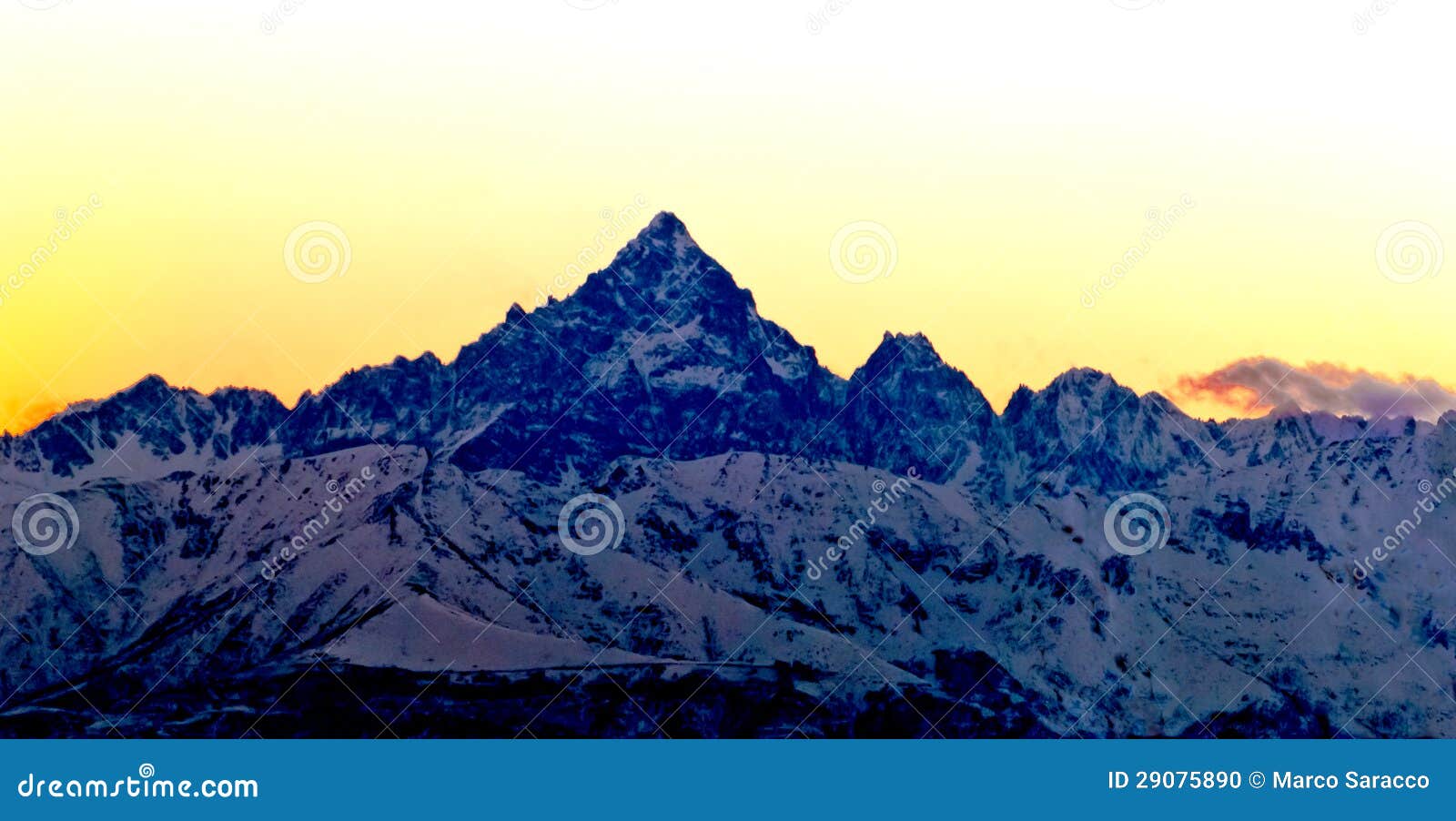Monviso, Panorama from Torino Stock Photo - Image of mountain, altitude ...
