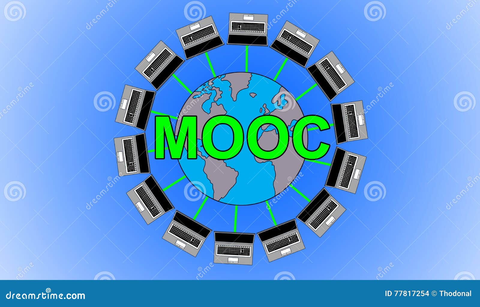 Mooc Concept on Blue Background Stock Photo - Image of training ...