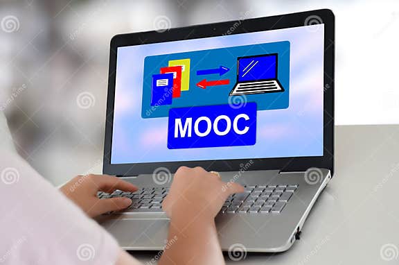 Mooc concept on a laptop stock image. Image of open - 312159361