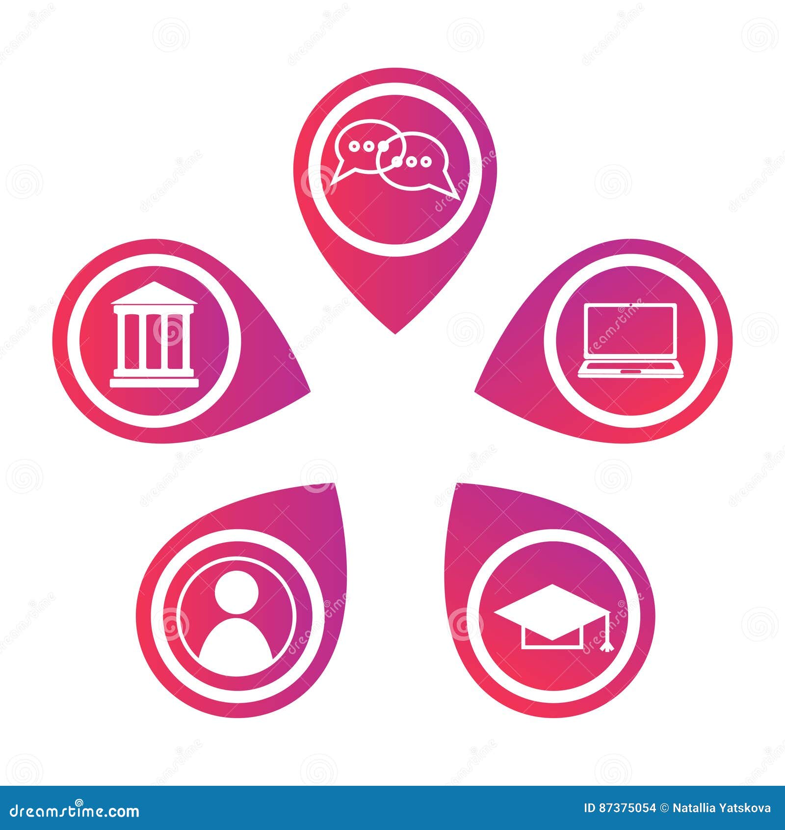 Mooc Icons Infographics Elements Stock Vector - Illustration of open ...