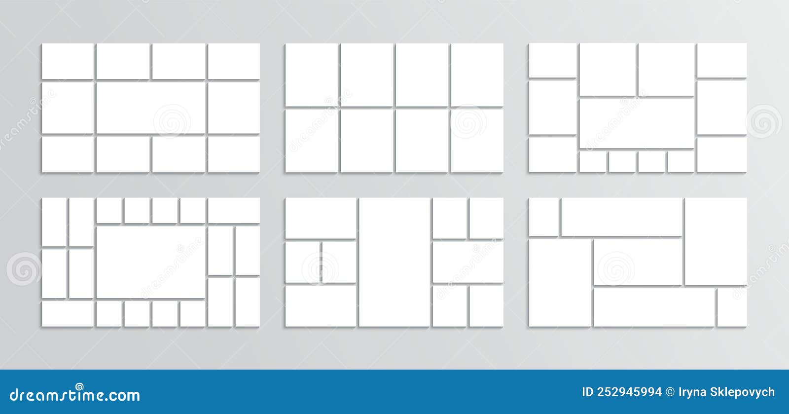 Mood Board Collage Grid Set Mosaic Pictures Frames Collection