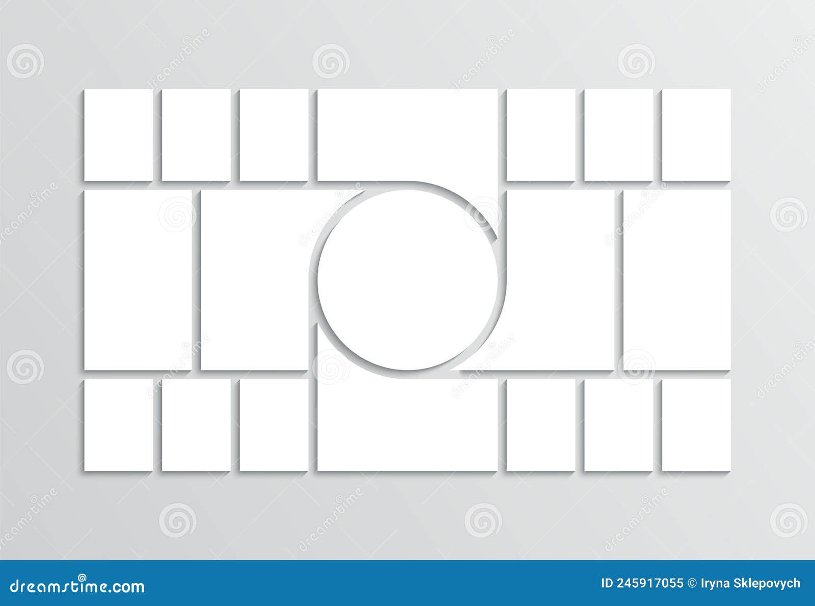 Mood Board Grid Photo Collage Template Vector Illustration Stock