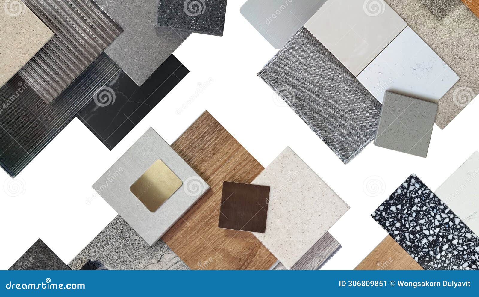 Mood Board. Material Samples for Interior Design. Composition of ...