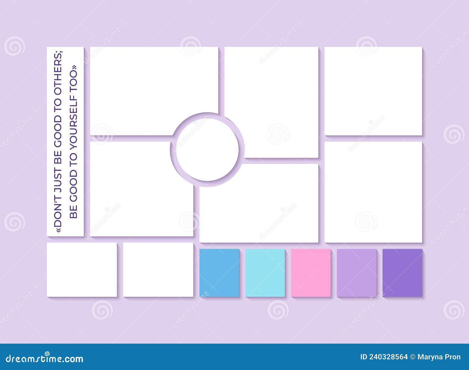 Mood Board Template Photo Collage Grid Vector Illustration Mosaic