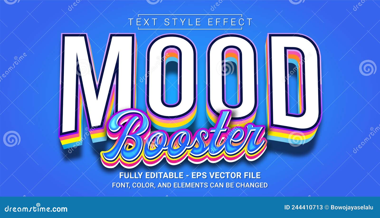 Mood Booster Text Style Effect. Editable Graphic Text Template Stock ...