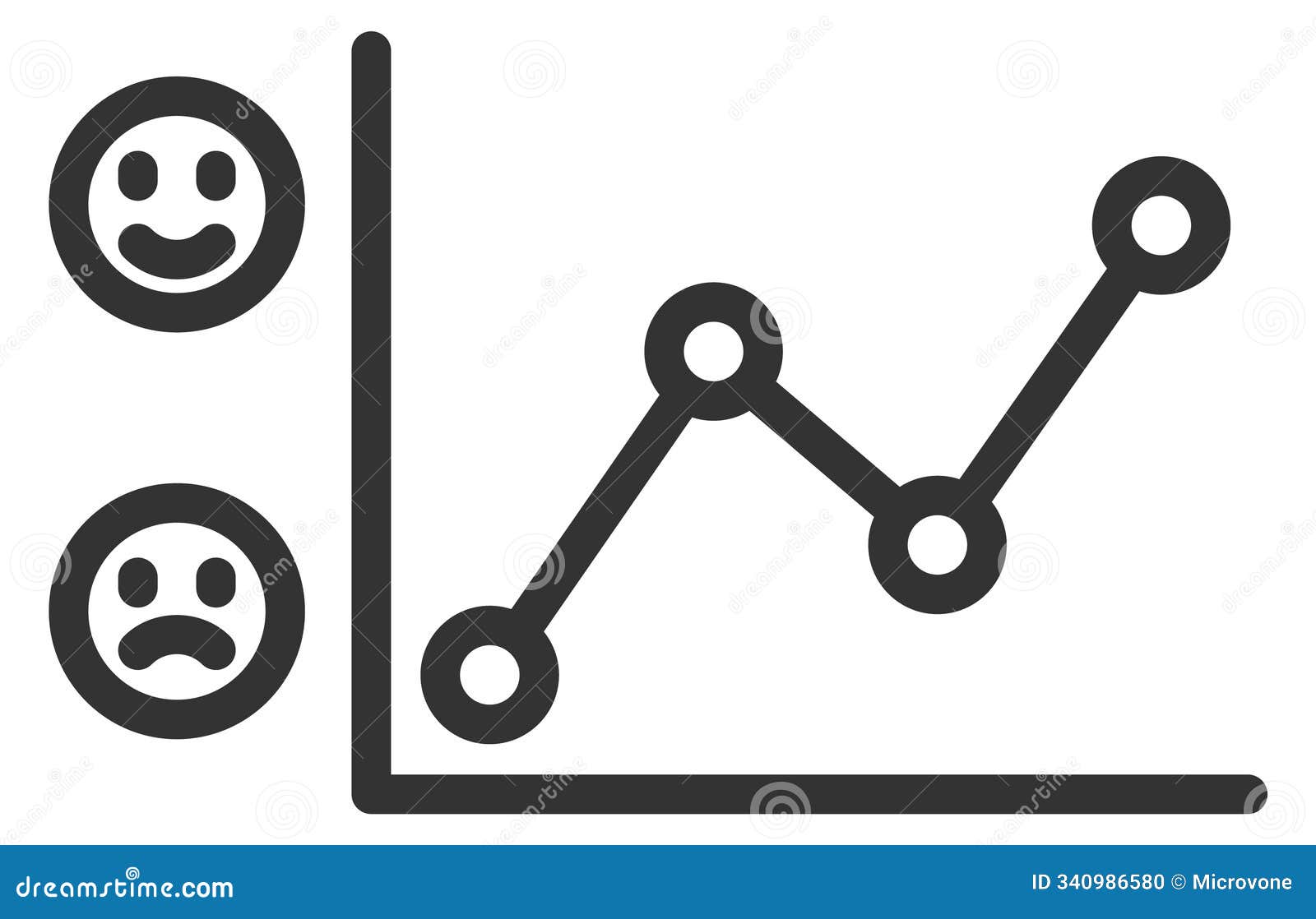 Mood Chart Line Icon. Satisfaction Emotion Measurement Stock ...