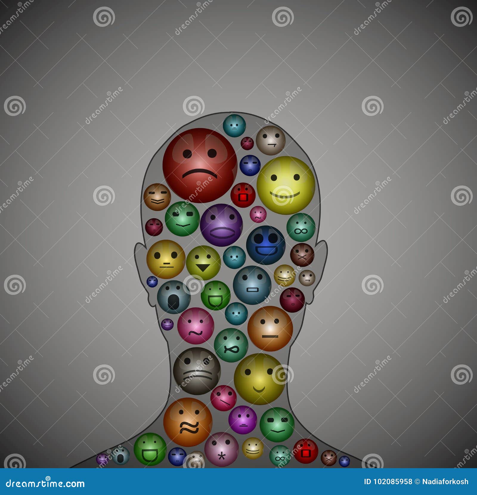 Mood Concept, Faceless Man Think About Face Expression, Choose The ...