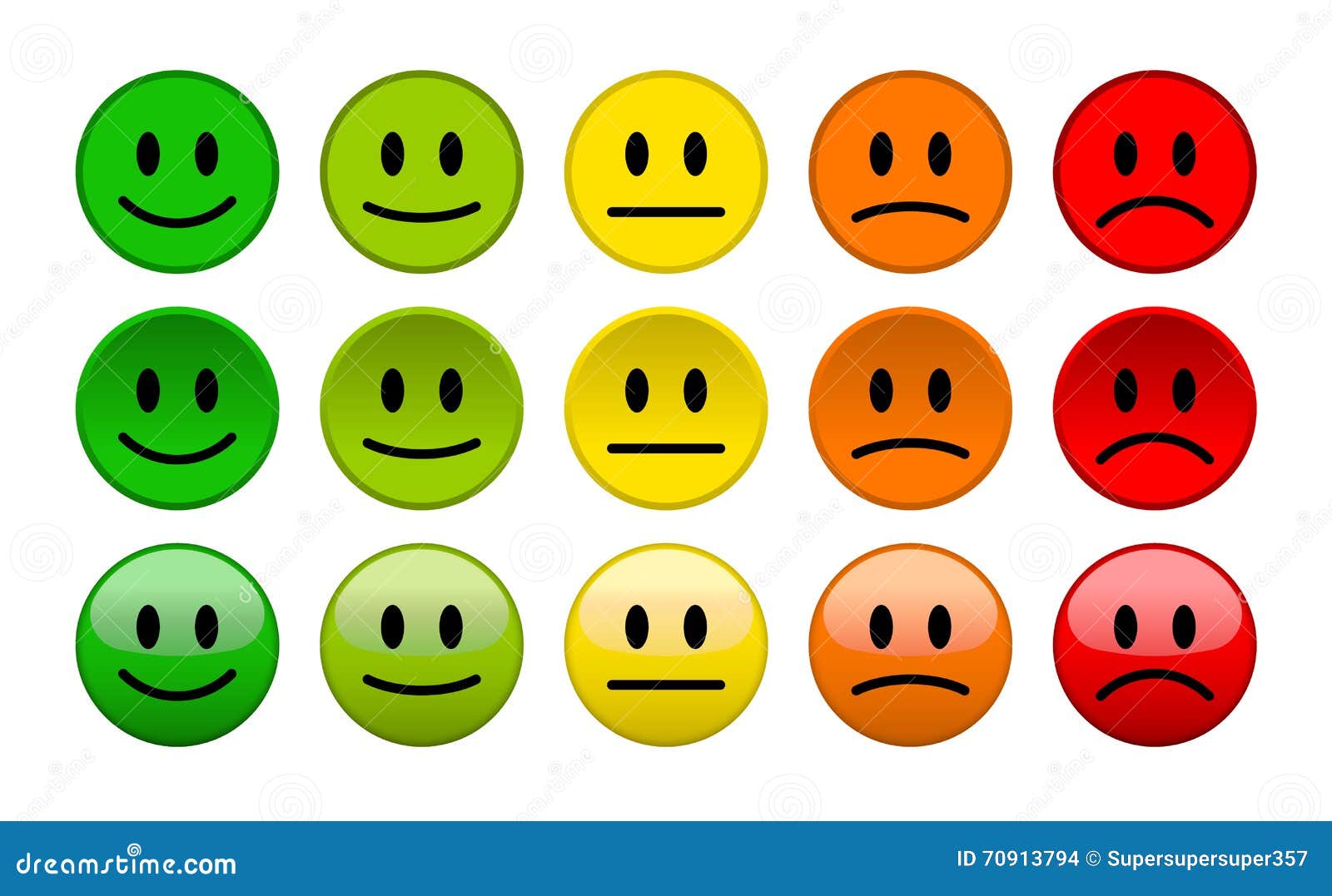 Mood Level Smile Icons on White Background Stock Vector - Illustration ...