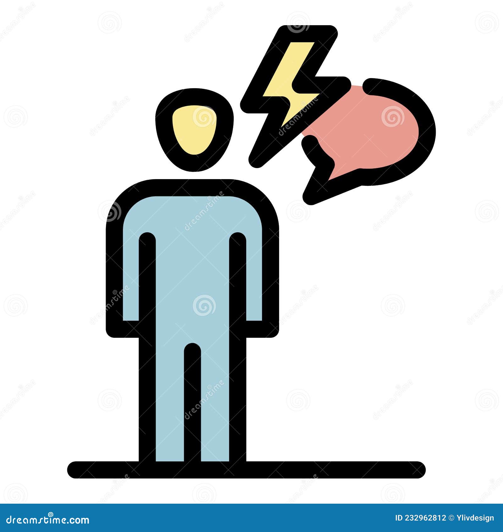 Mood Man Stress Icon Color Outline Vector Stock Vector - Illustration ...