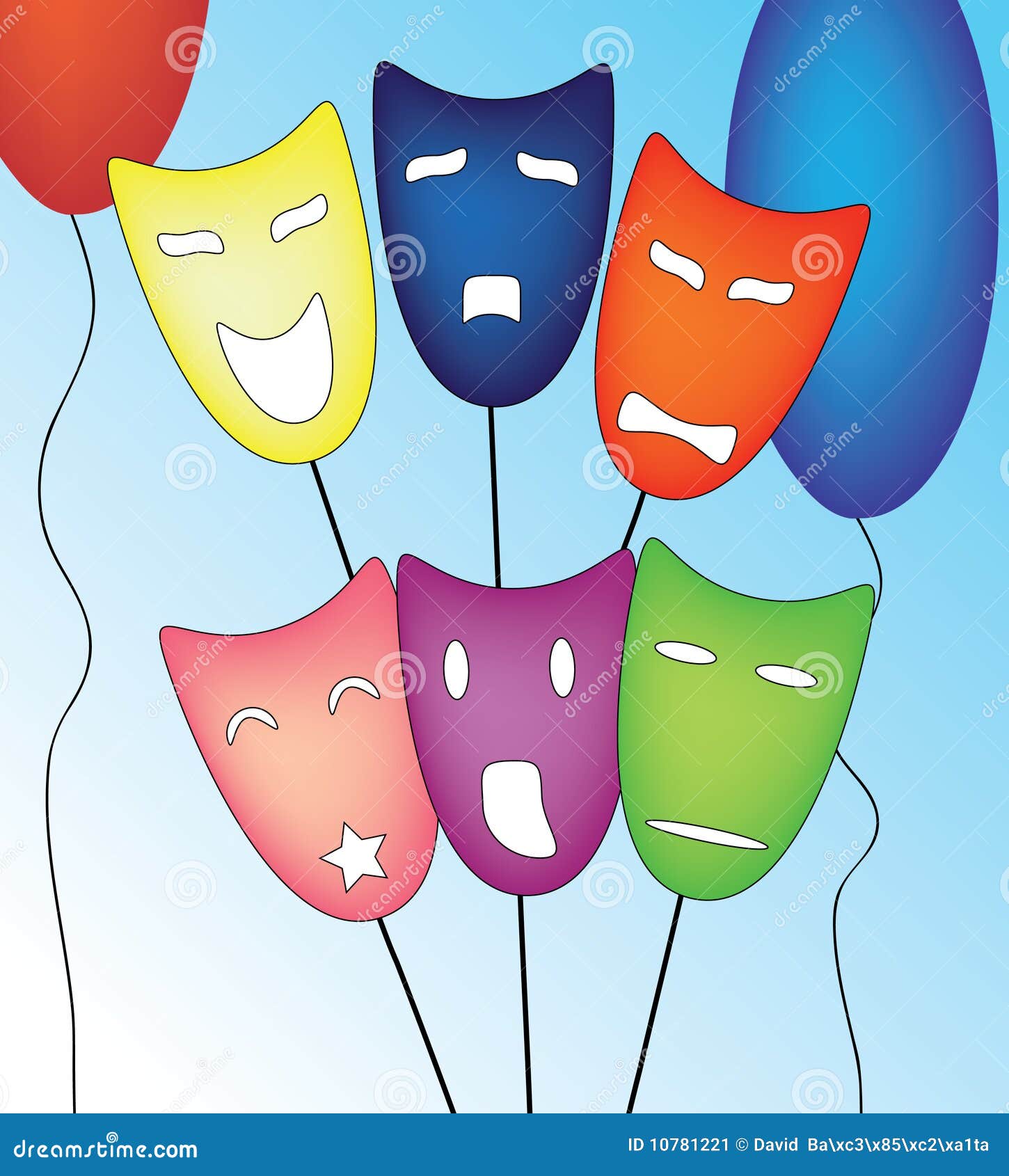 Mood masks set stock illustration. Illustration of purple - 10781221