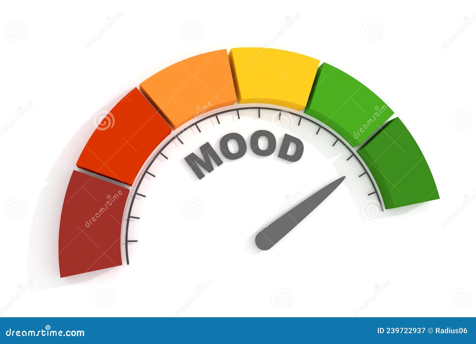 Mood Measuring Device with Arrow and Scale. 3D Render Stock ...