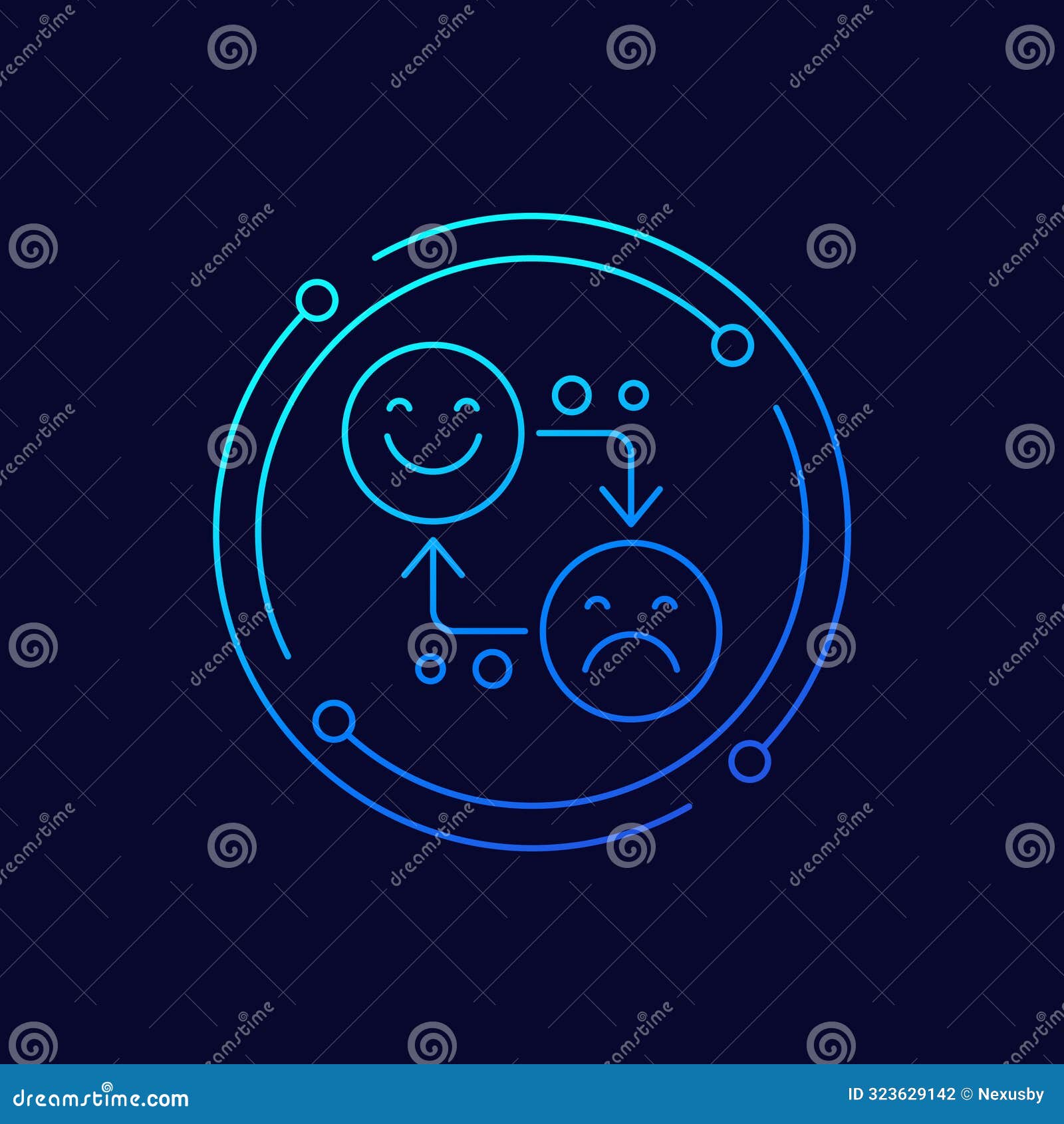Mood Swings Icon, Linear Design Stock Vector - Illustration of emoji ...