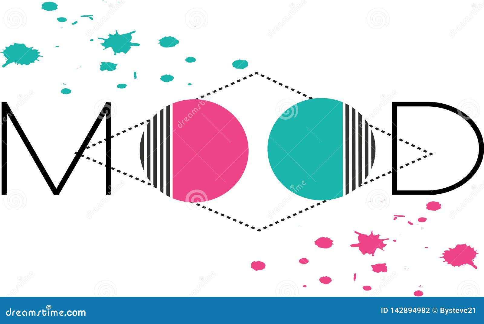 Mood Text Design Pattern Colored Stock Vector - Illustration of magenta ...