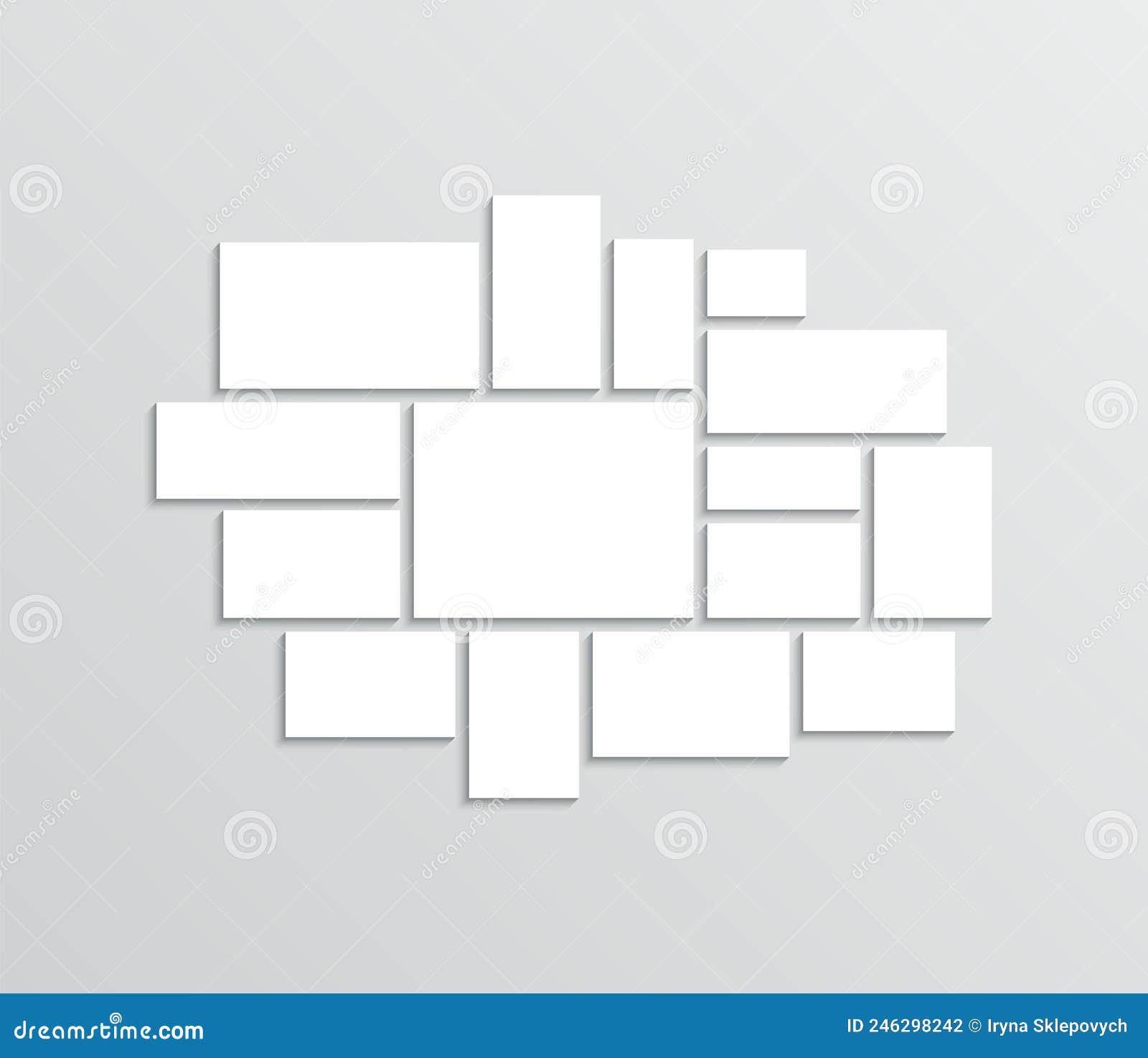 Moodboard Layout Photo Collage Template Grid Vector Illustration