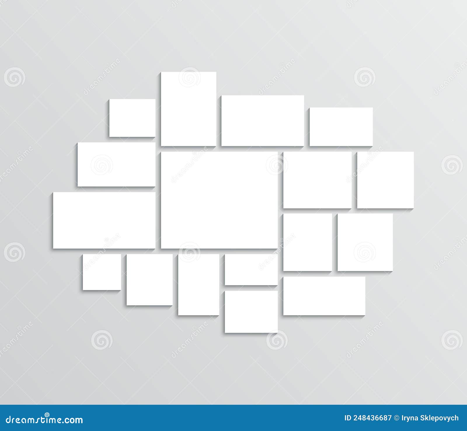 Moodboard Layout Photo Collage Template Grid Vector Illustration