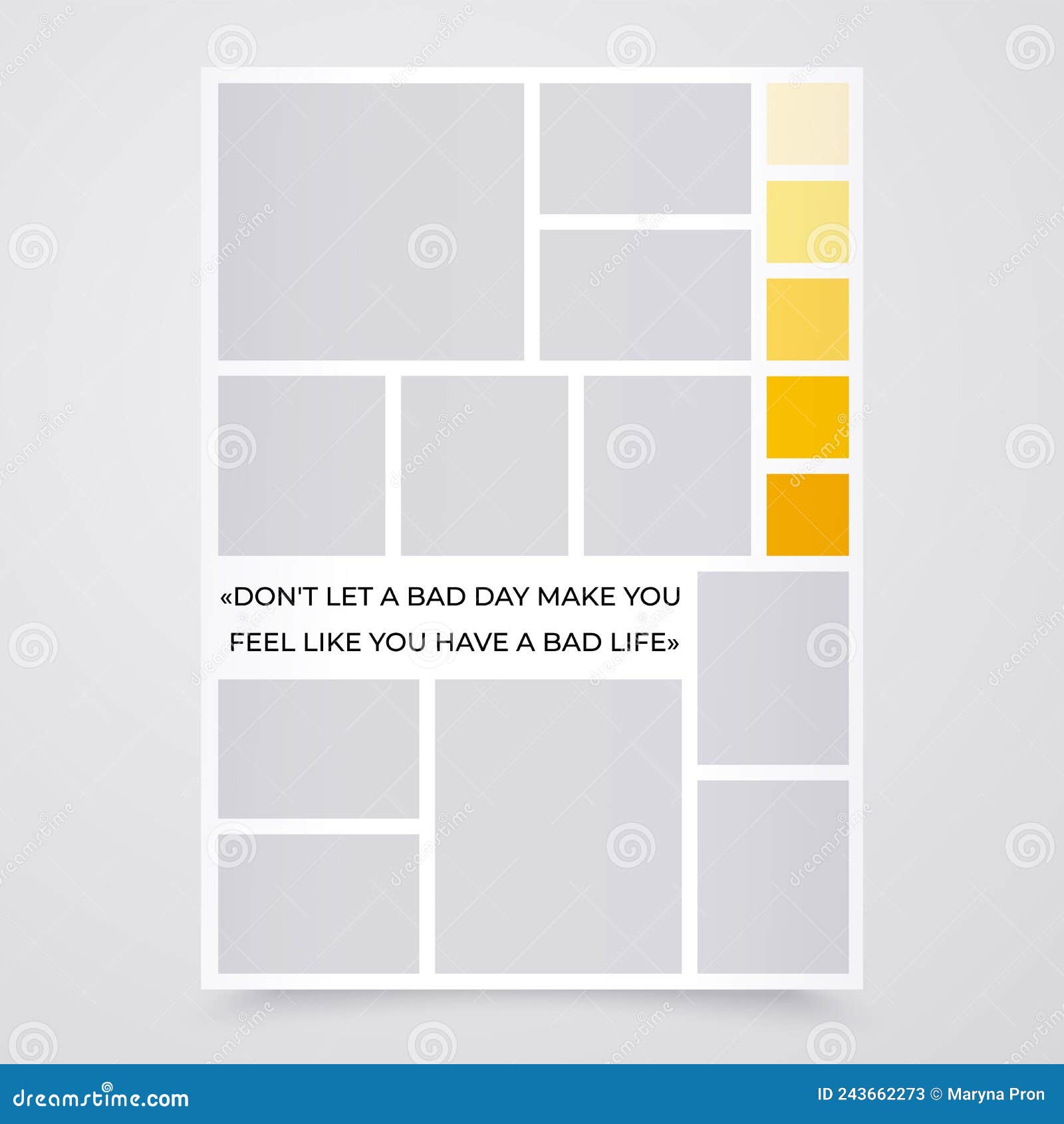 Moodboard Template Photo Collage Grid With Colour Palette Vector