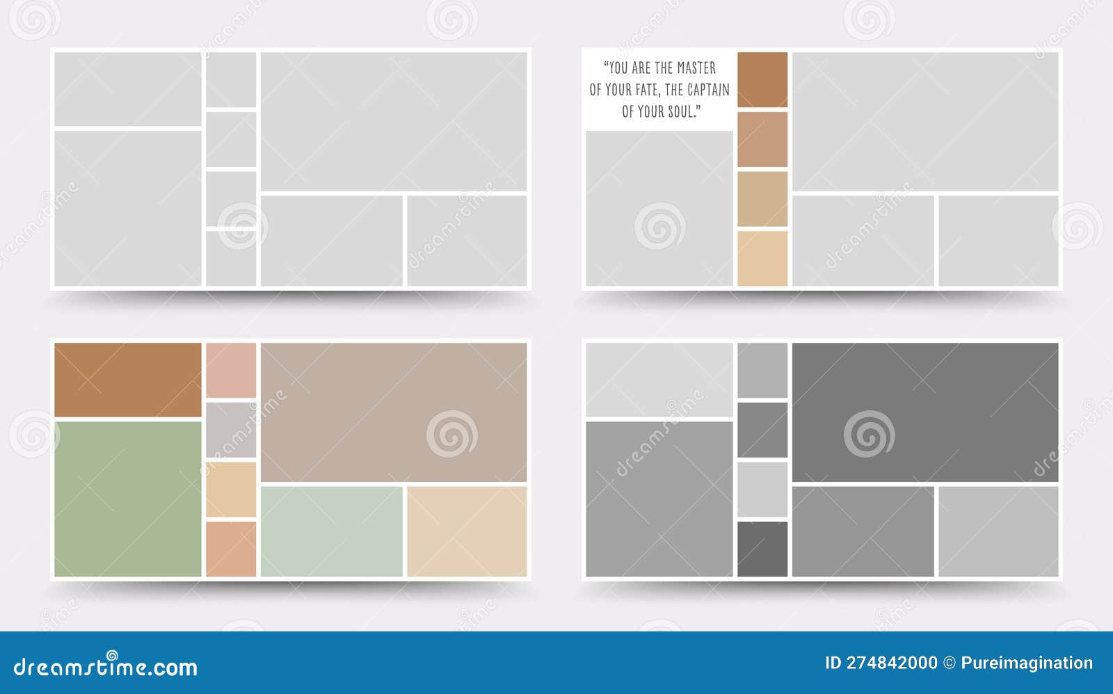 Moodboard Template. Photo Collage Layout. Minimalist Moodboard Cartoon ...
