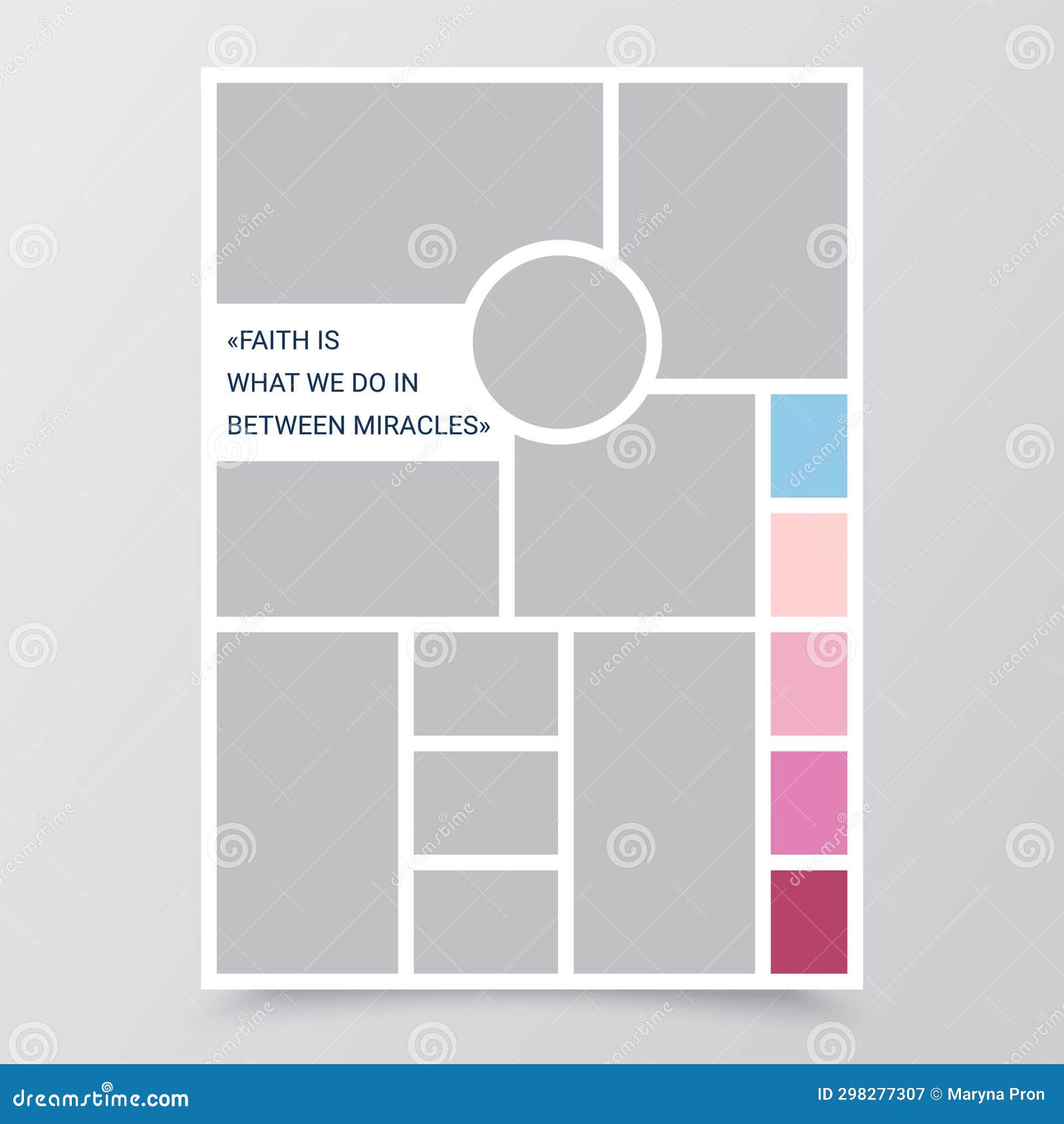 Moodboard Template Photo Collage Layout Vector Illustration Album