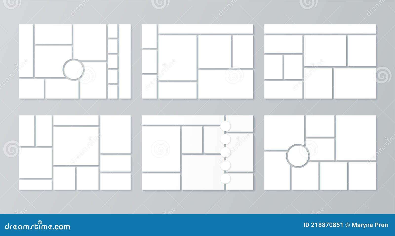 Moodboard Template Photo Collage Layout Vector Illustration Set Mood