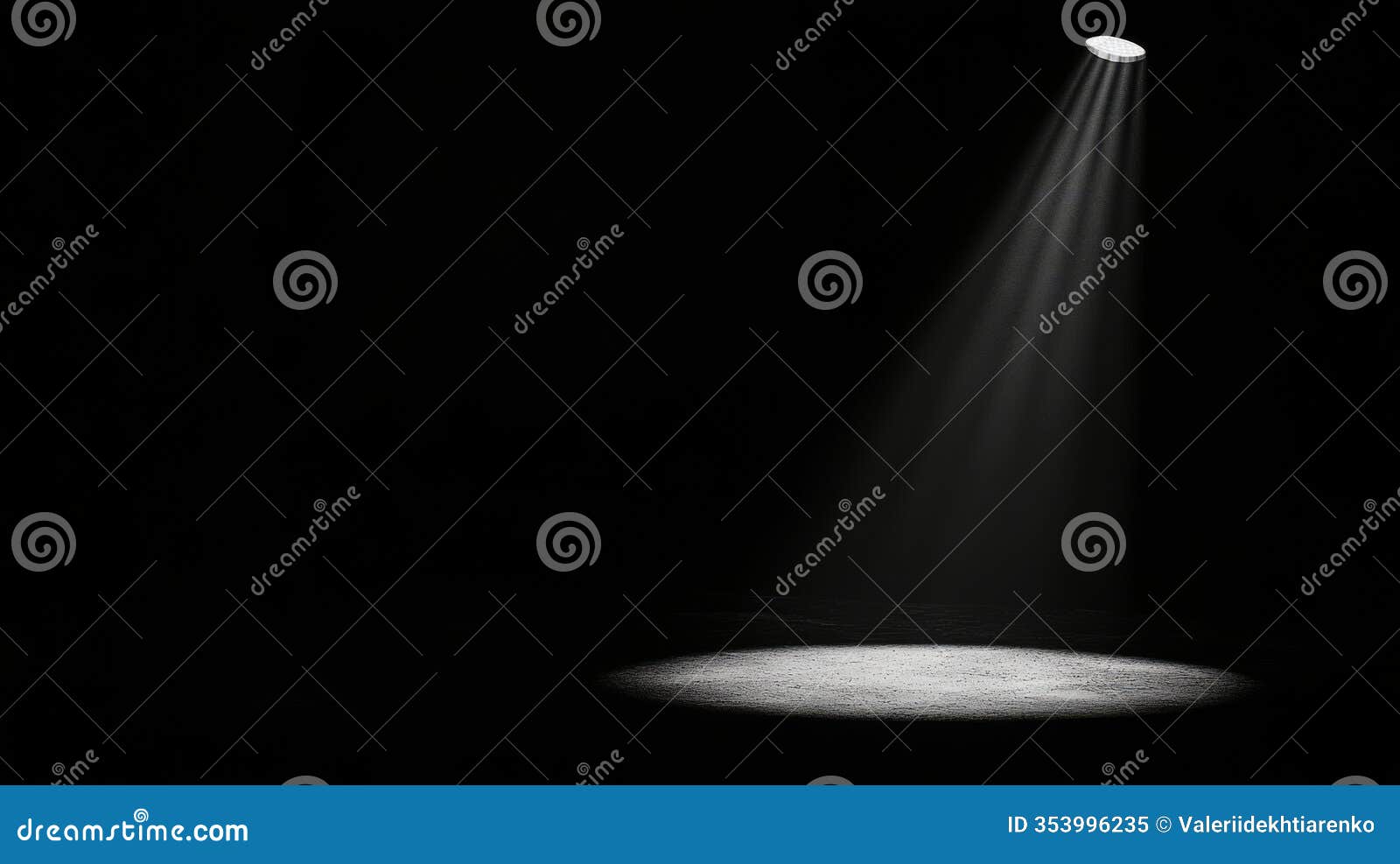Moody Black Scene with a Focused Spotlight Casting Dramatic Light and ...