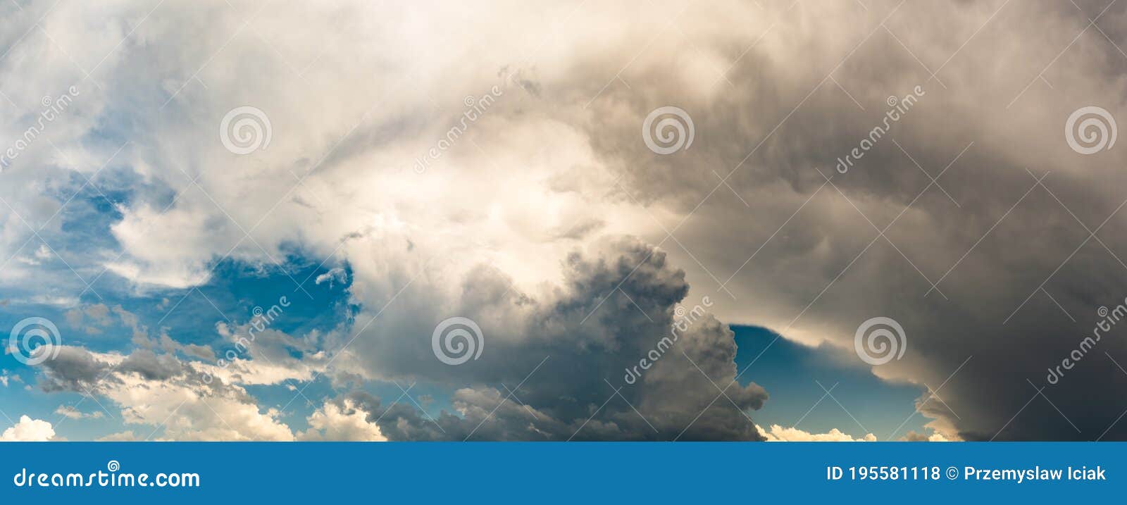 Moody Panorama of Dark Dramatic Stormy Sky Stock Photo - Image of ...