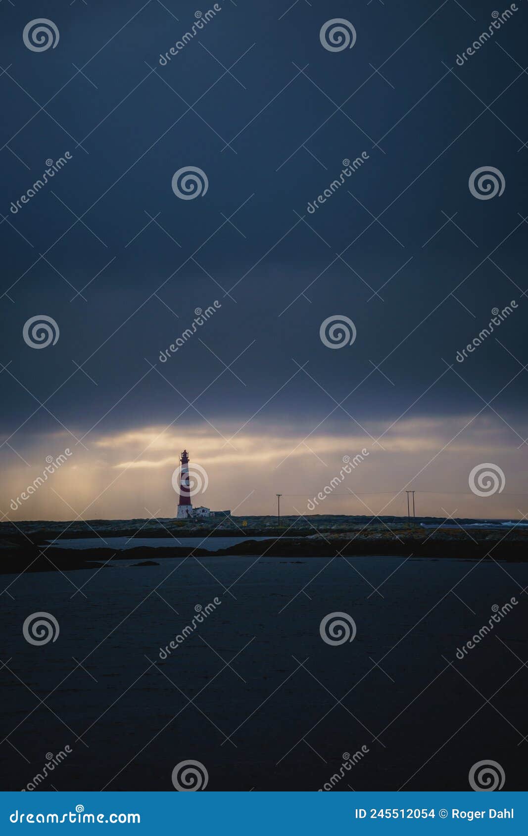 Moody Storm on Sletringen Light House Stock Photo - Image of lighthouse ...