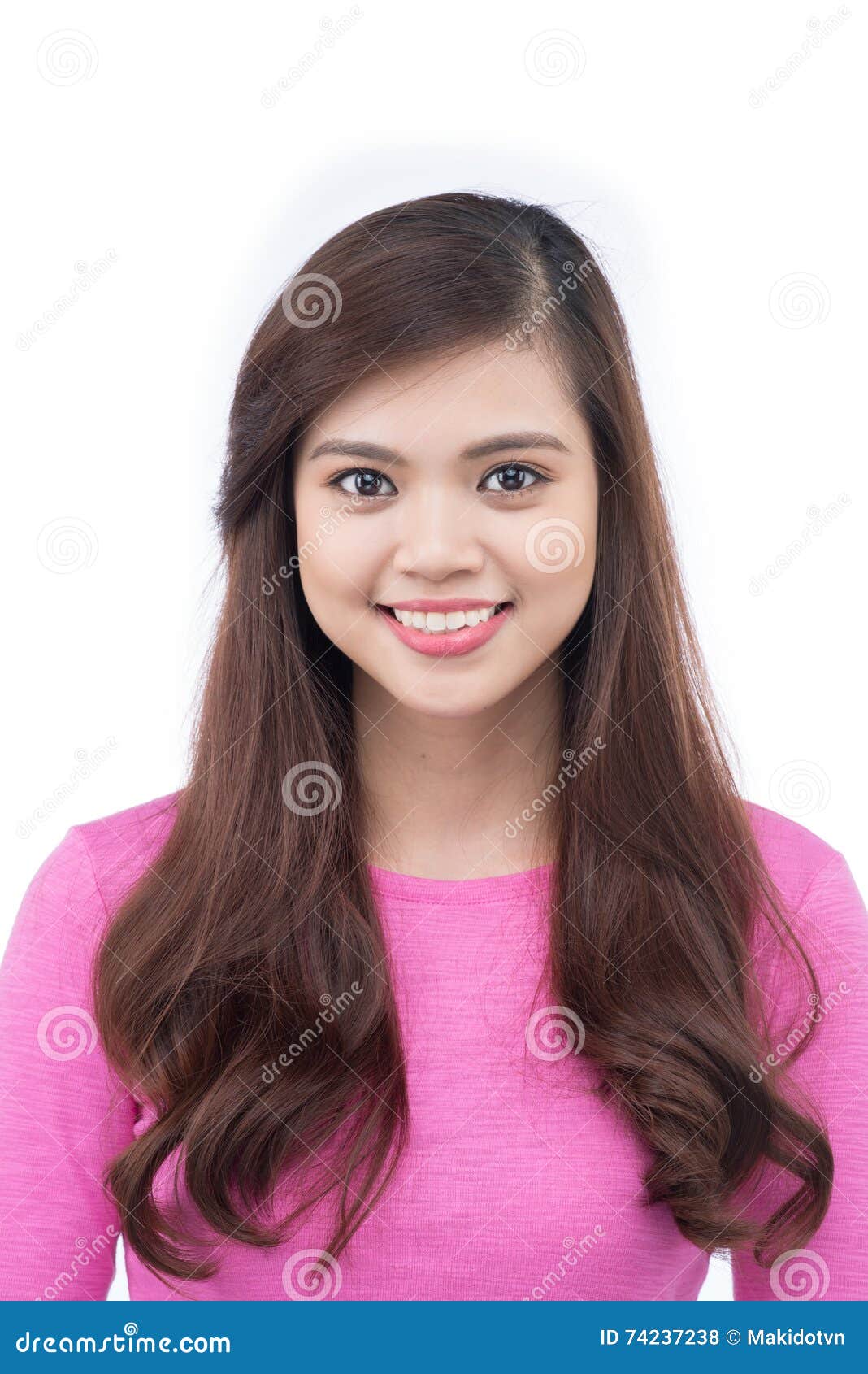 Mooi Aziatisch Vrouwengezicht Met Lang Haar Stock Foto - Image of ...