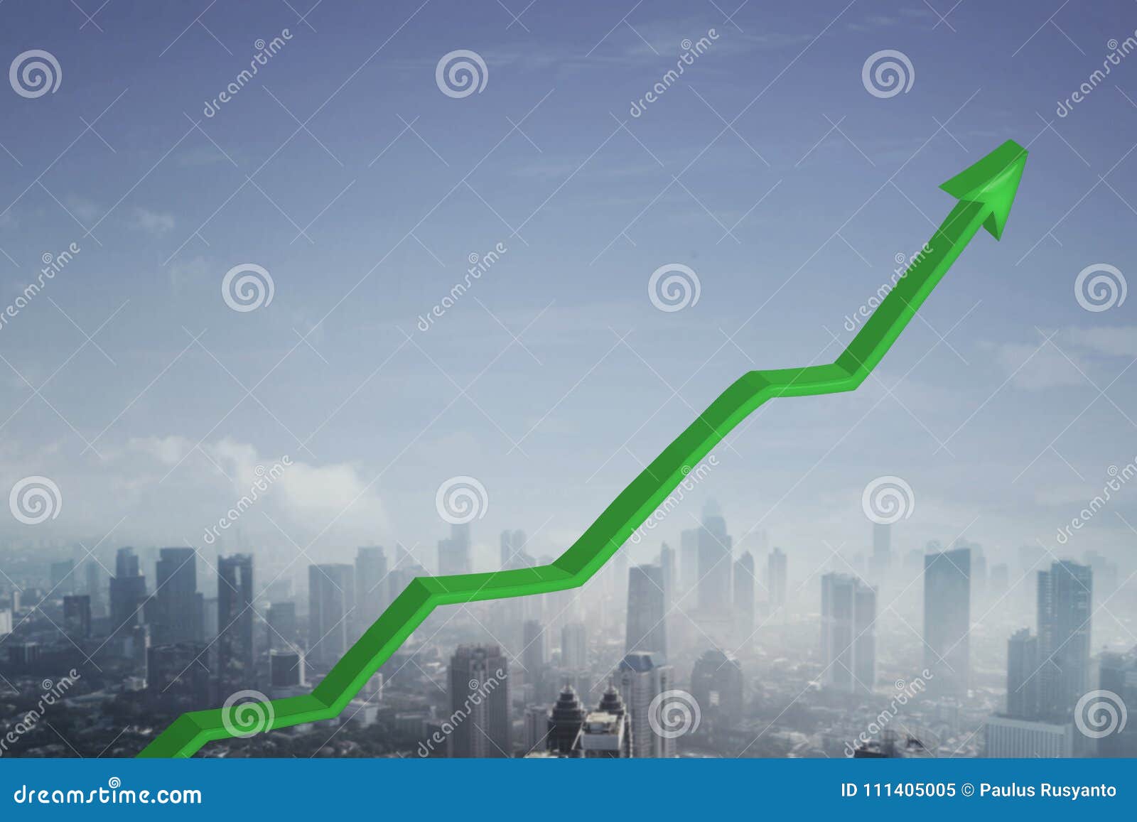 Mooi De Stad in Met Stijgende Pijl Stock Afbeelding - Image of ...