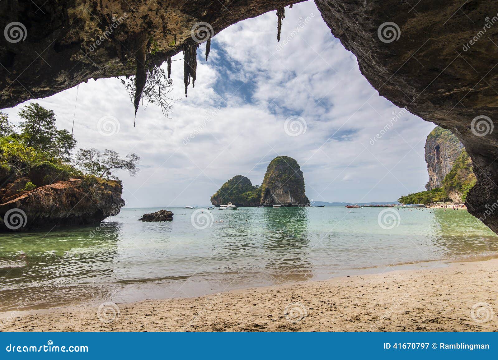 Mooi Railay-strand Krabi, Thailand Stock Afbeelding - Image of fees ...