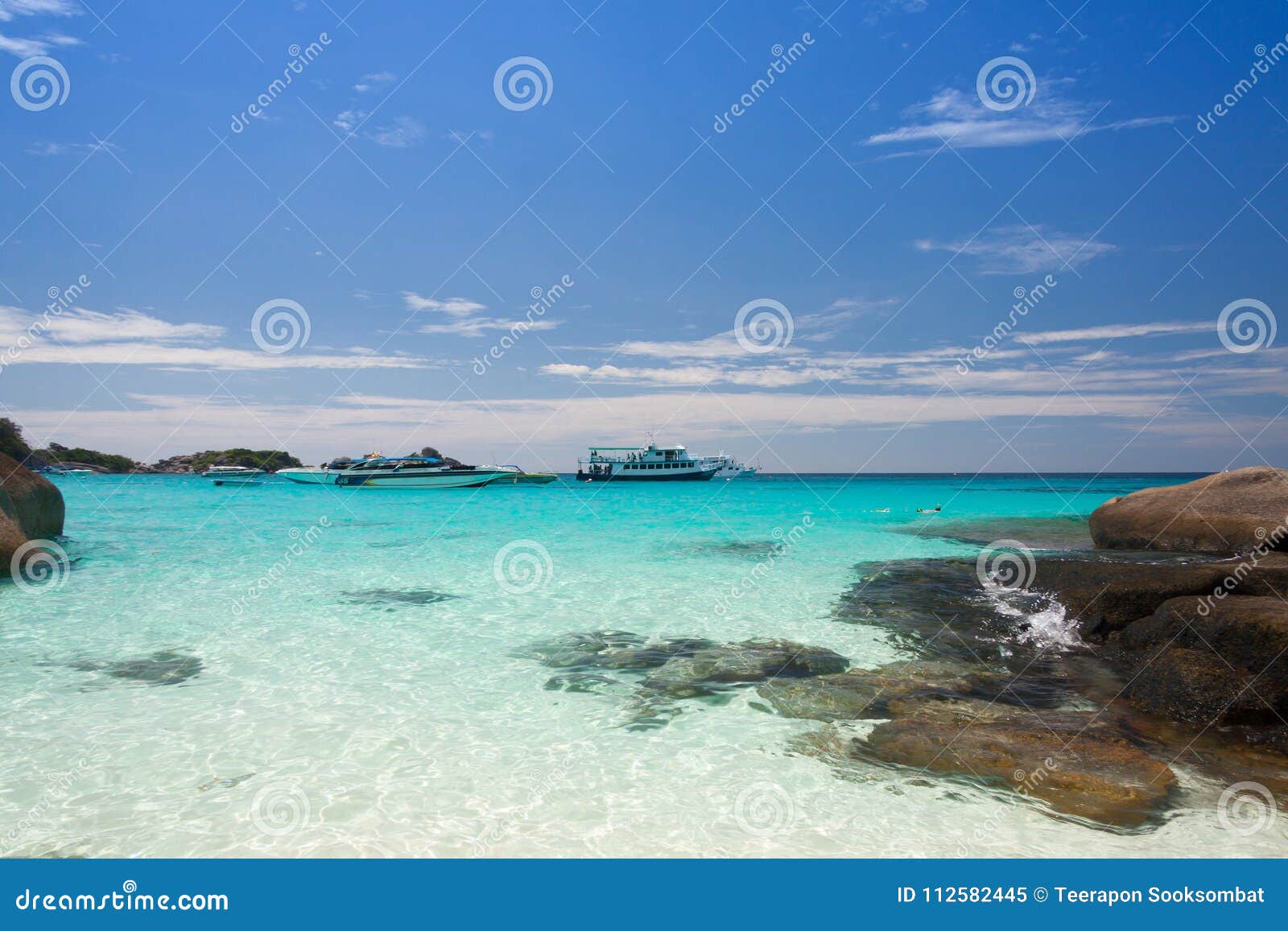 Mooi Tropisch Strand Bij Similan-eiland, Thailand Stock Afbeelding ...