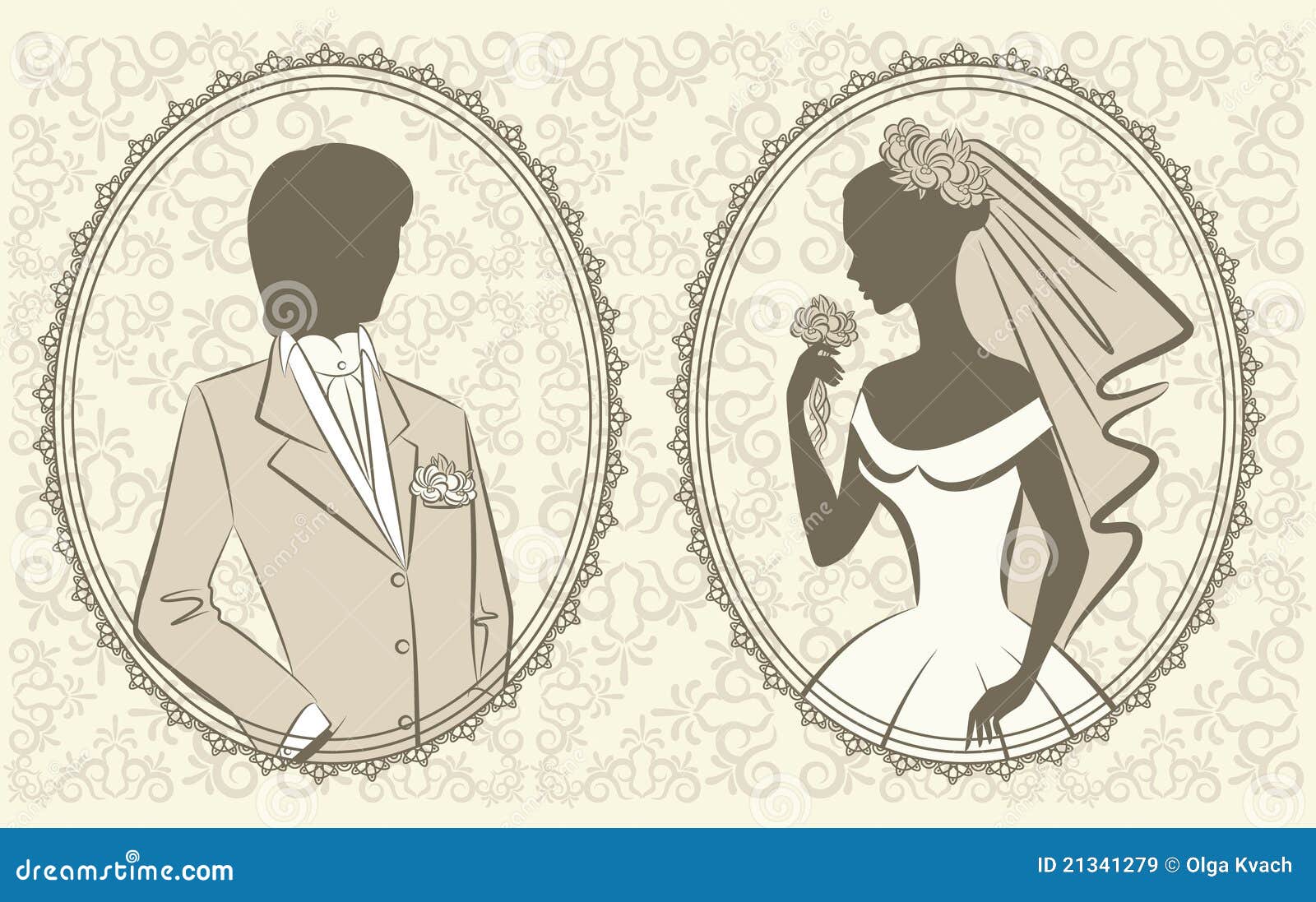 Mooie bruid en bruidegom vector illustratie. Illustration of bruid ...