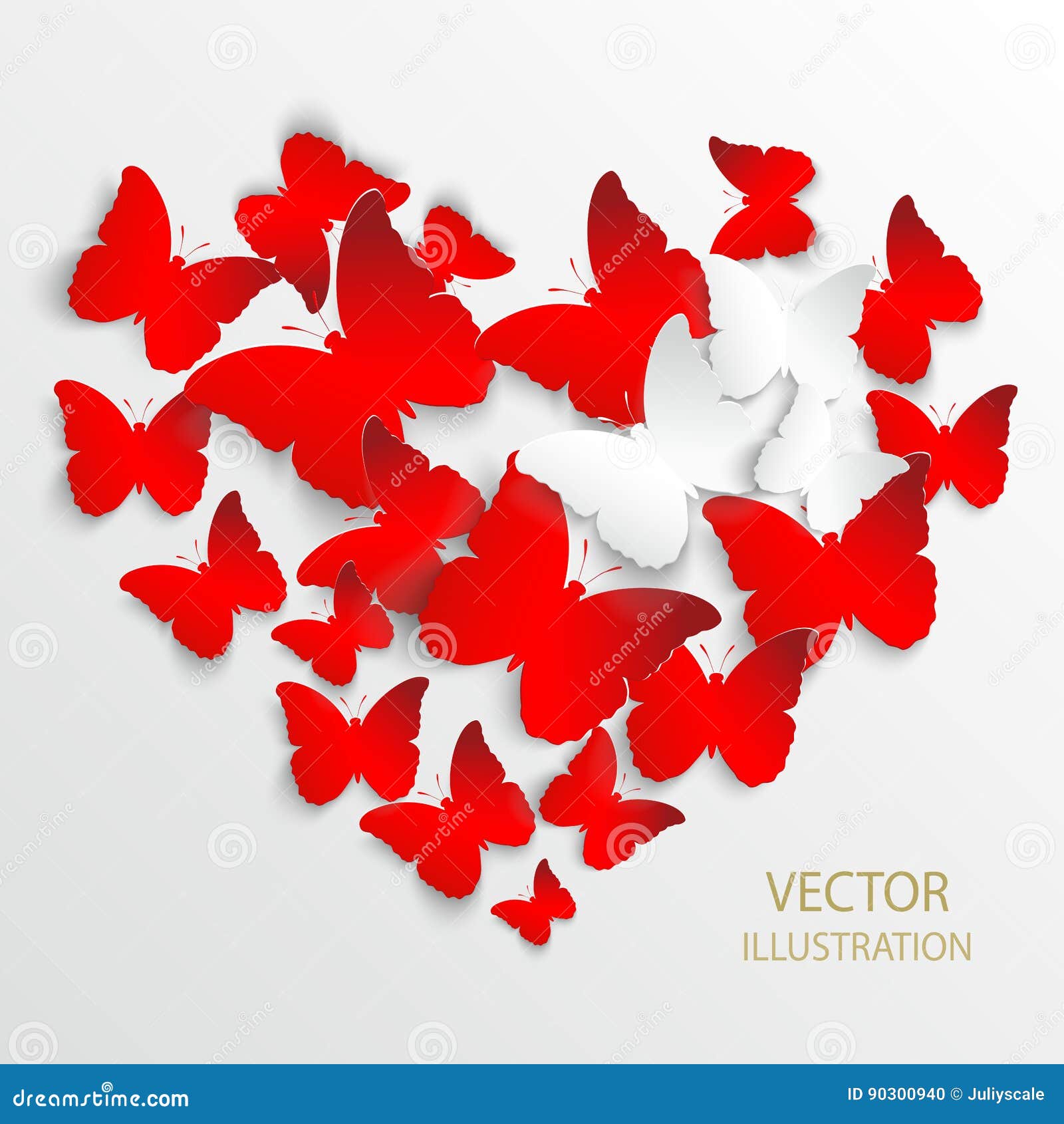 Mooie Document Vlinders in Vorm Van Hart Vector Illustratie ...